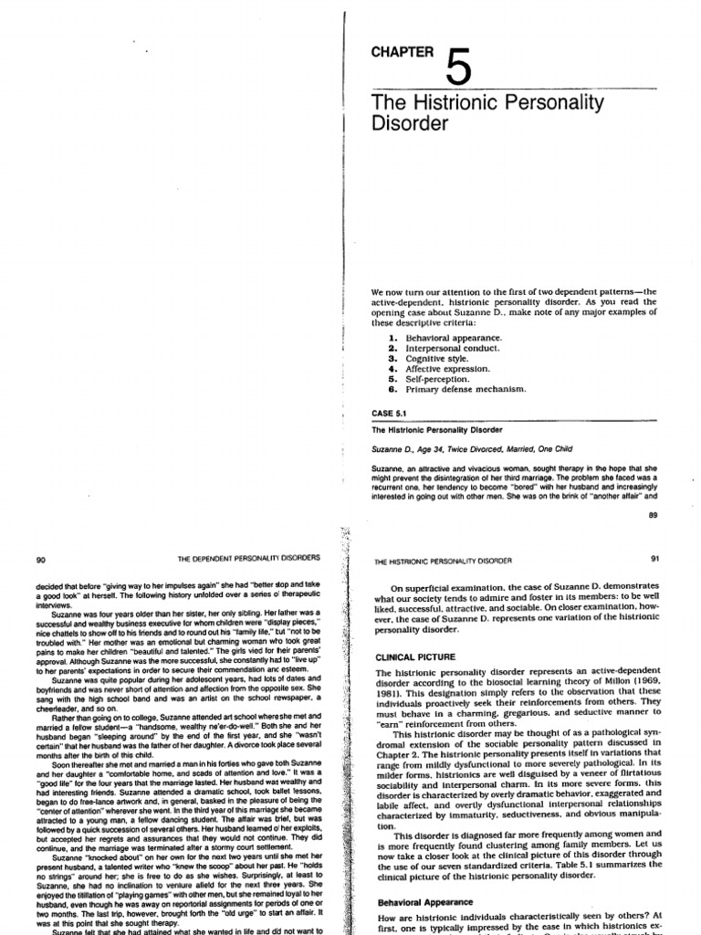 Millon & Everly Personality and Its Disorders-Chap 5 Histrionic ...