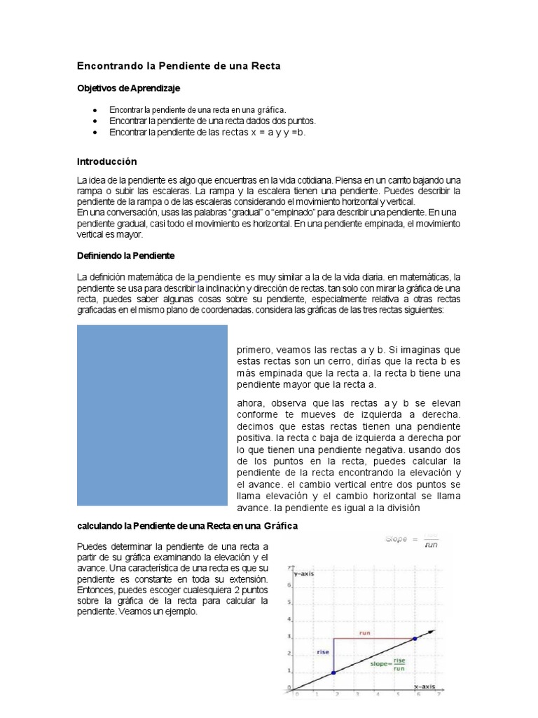 Pendiente de La Recta | PDF | Pendiente | Línea (geometría)