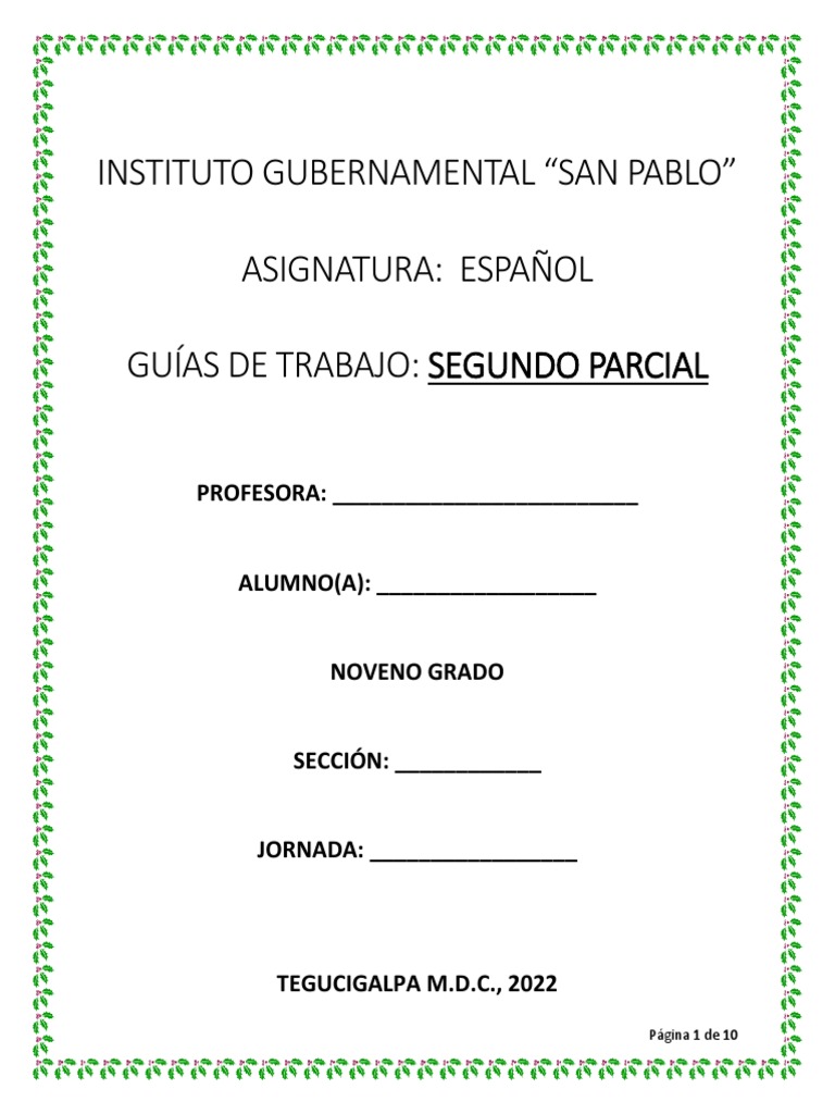 Guía de Español Noveno Grado, II Parcial Año 2021 | PDF | Don Quijote ...