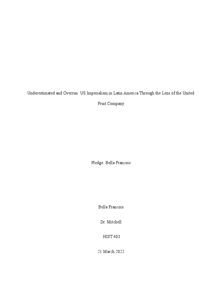 US Imperialism and the United Fruit Company | PDF | Guatemala | Latin ...