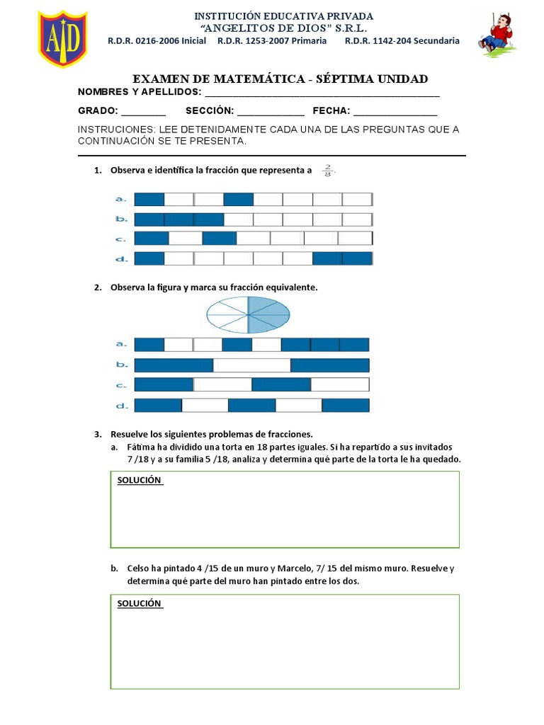 Examen de Matemática Vii Unidad | PDF | Métodos y materiales de enseñanza