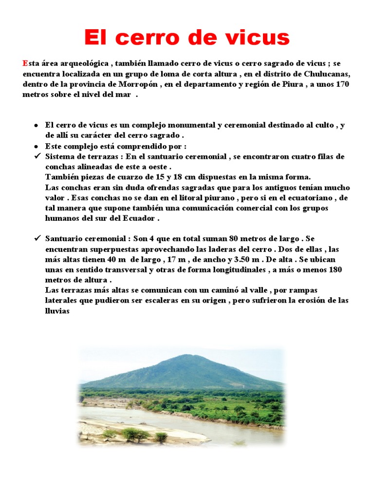 El Cerro Sagrado de Vicus: Un Complejo Monumental y Ceremonial de la ...