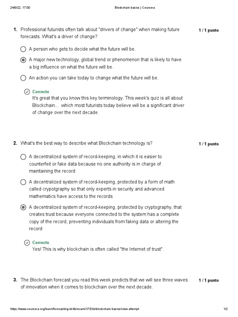 UNI 2 - SEM 1 - Blockchain Basics - Coursera | PDF | Computing | Information Age