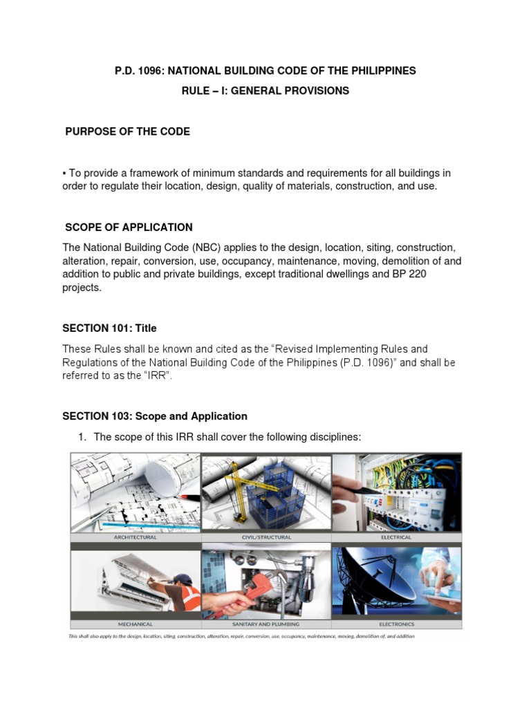 P.D. 1096 National Building Code of The Philippines | PDF | Building Code | Wall