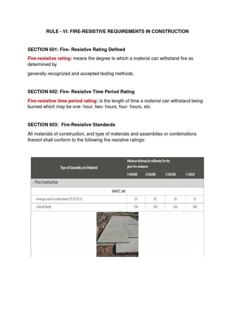 Rule - Vi Fire-Resistive Requirements in Construction | Download Free ...
