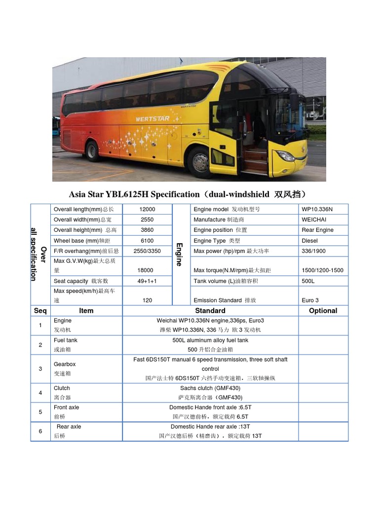 12m coach-YBL6125H | PDF