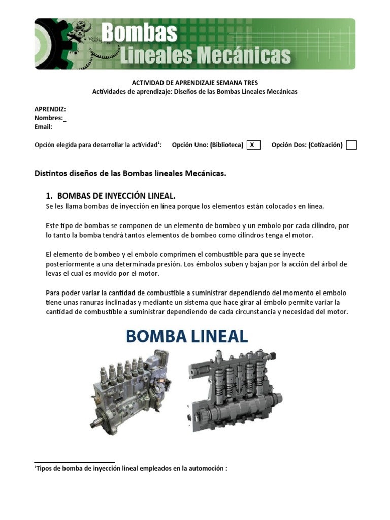 Distintos Diseños de Las Bombas Lineales Mecánicas. 1. Bombas de Inyección Lineal | PDF ...