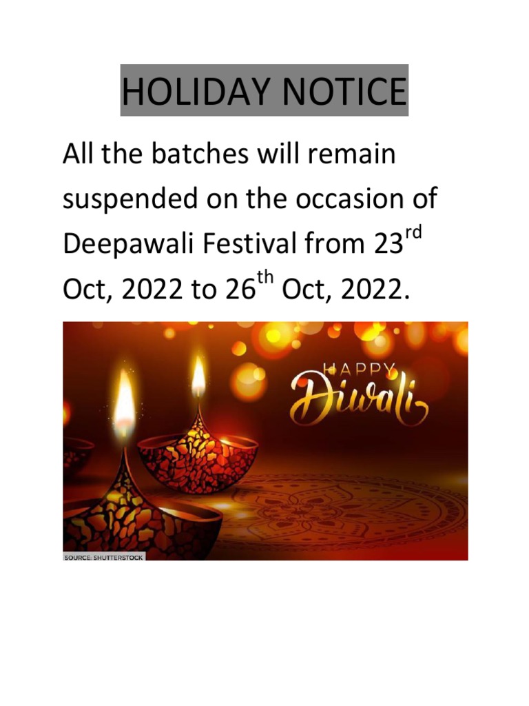 Holiday Notice | PDF