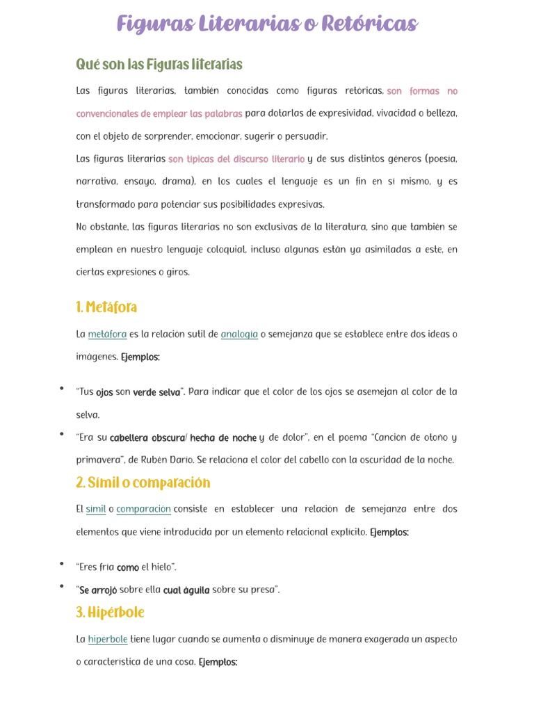 Ejemplos de Figuras Retóricas | PDF | Metáfora