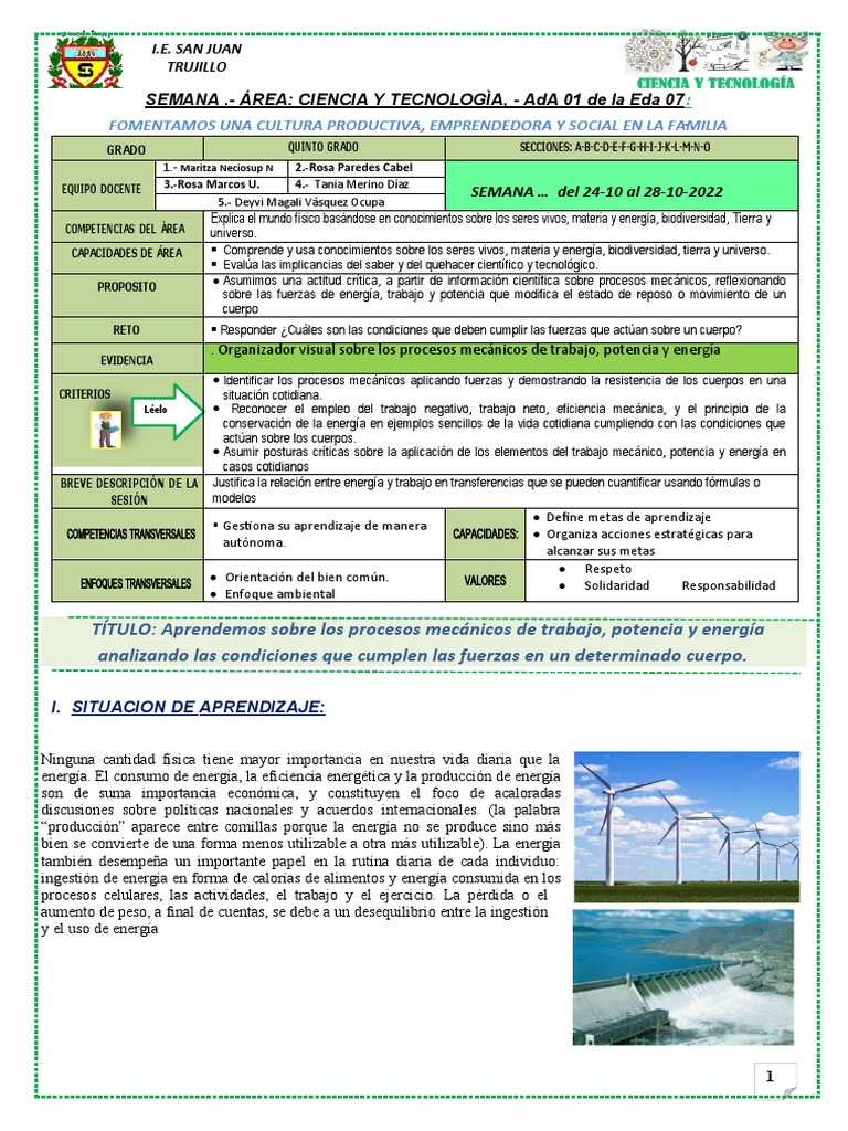 Procesos mecánicos: trabajo, potencia y energía | PDF | Energía ...