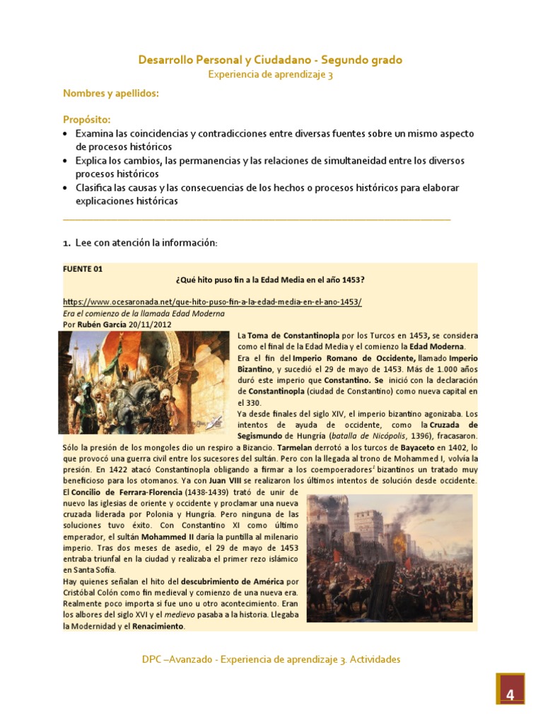 Dpc2 Exp3 Act Final | PDF | imperio Bizantino | imperio Otomano