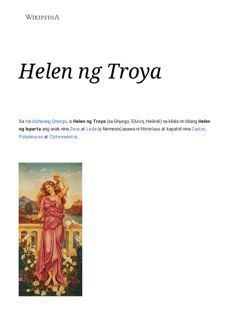 Helen NG Troya - Wikipedia, Ang Malayang Ensiklopedya | PDF