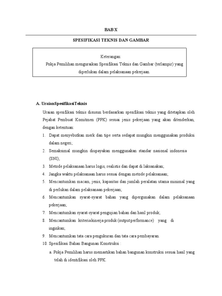 Spesifikasi Teknis PJP | PDF