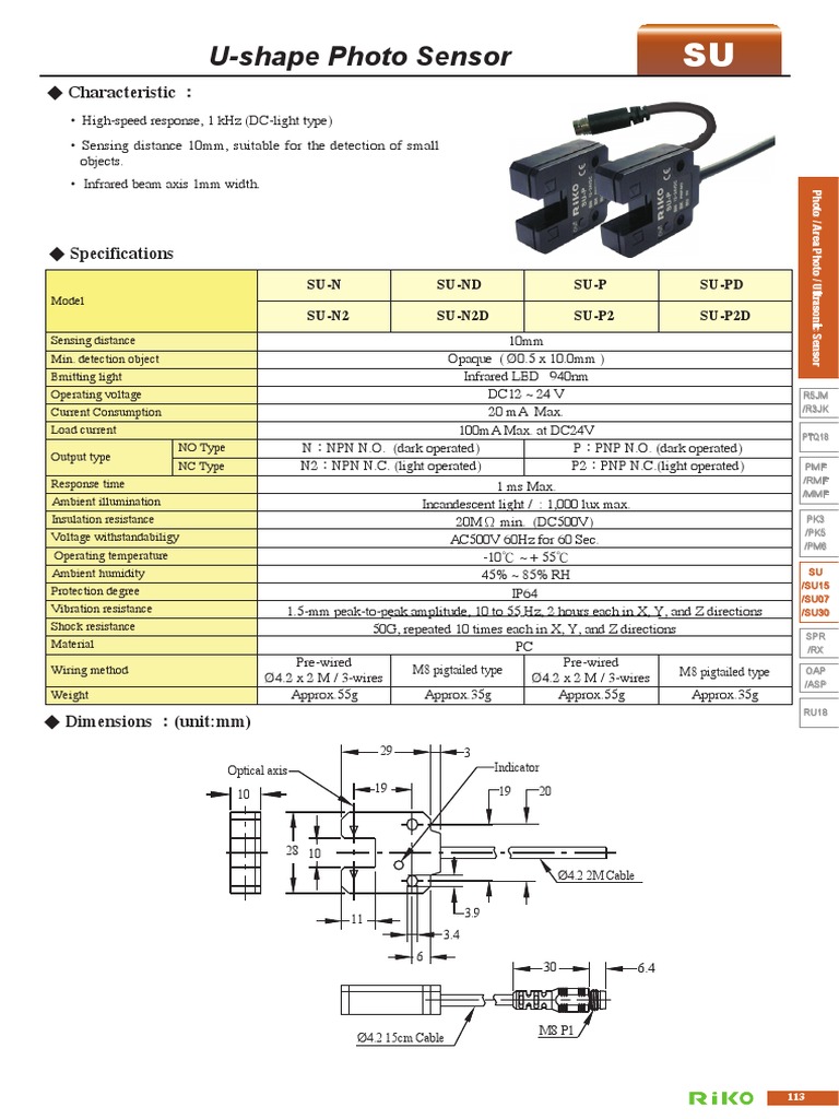 U-Shape Photo Sensor Specifications | PDF | Bipolar Junction Transistor ...