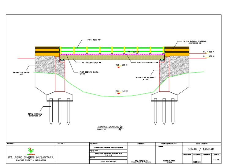 Tampak Samping Jembatan 5 X 12 M | PDF