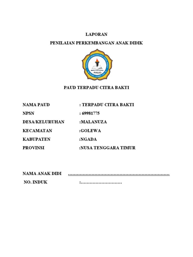 Rapor Paud Citra Bakti | PDF | Kesehatan Holistik
