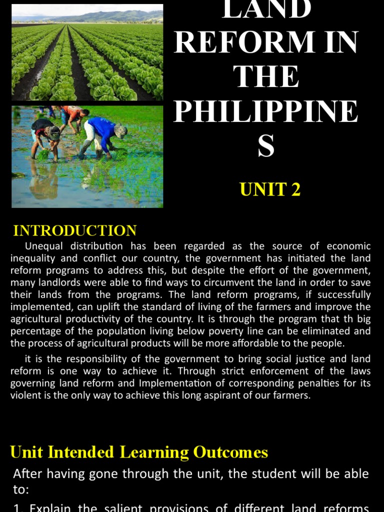Philippine Land Reform Overview | PDF | Leasehold Estate | Landlord