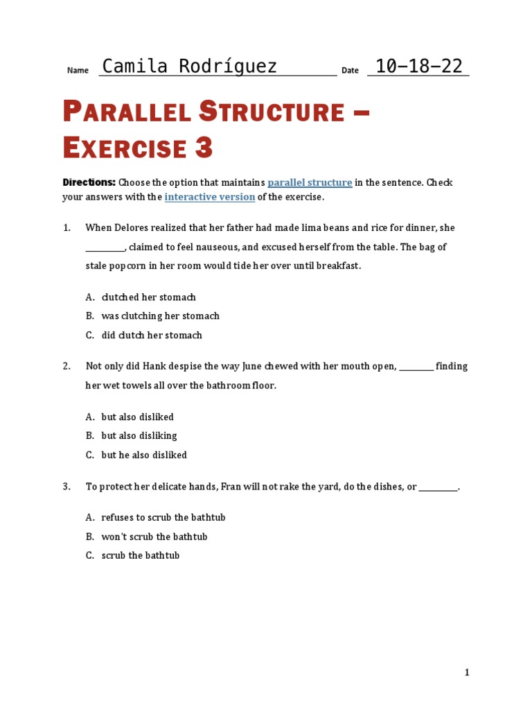 Parallel Structure Practice | PDF