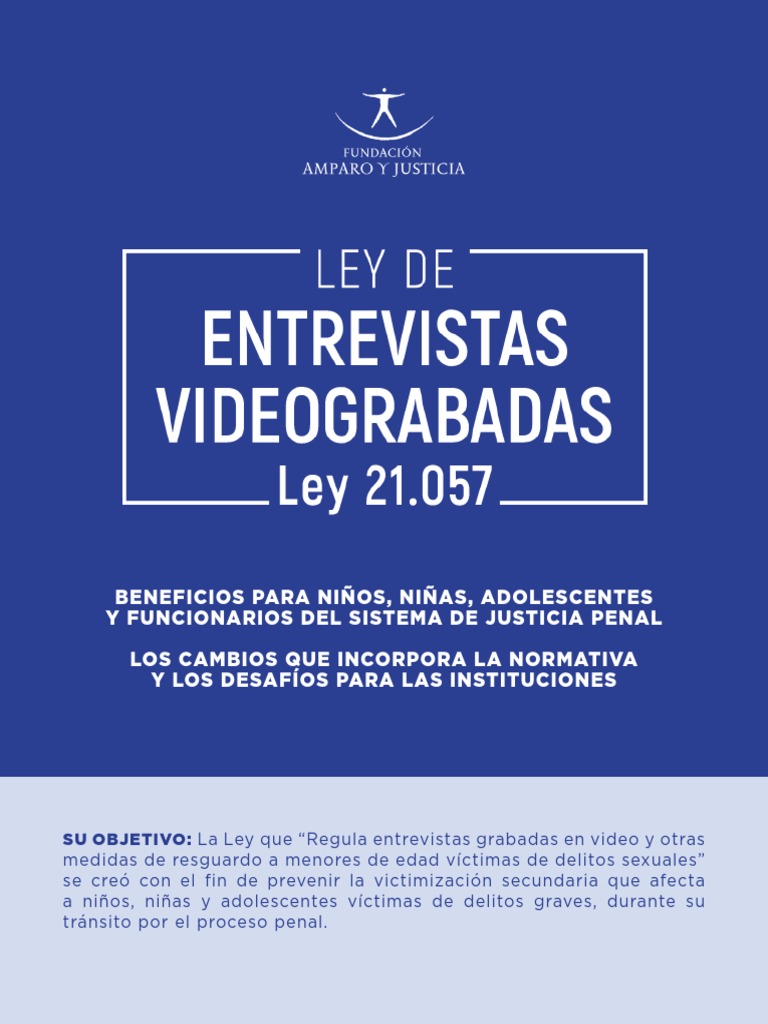 Fundación Amparo y Justicia (2019) - Ley de Entrevista Videograbadas Ley 21.057 | PDF ...