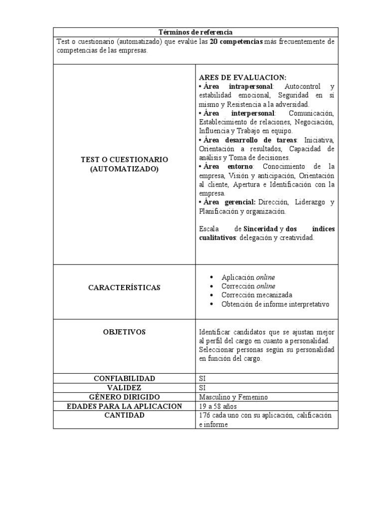 TDR Test Psicologicos | Descargar gratis PDF | Business | Cognición