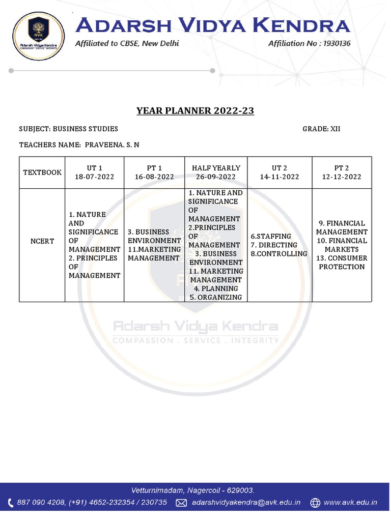 Year Plan Science 2022-2023 | PDF | Economics | Microeconomics