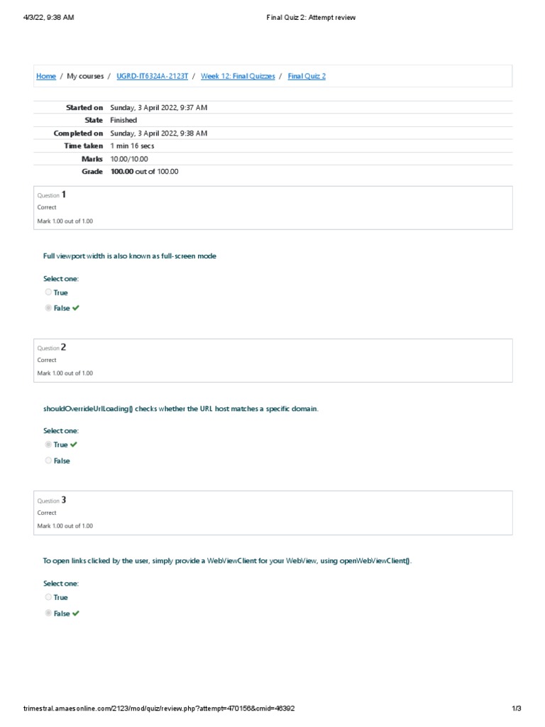 Final Quiz 2 Review: Perfect Score | PDF | World Wide Web | Internet & Web
