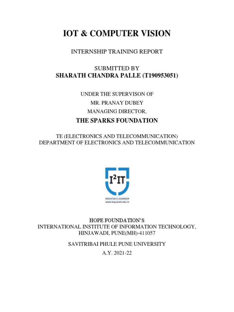 Internship-Report-Sharath Palle | PDF | Computer Vision | Rgb Color Model