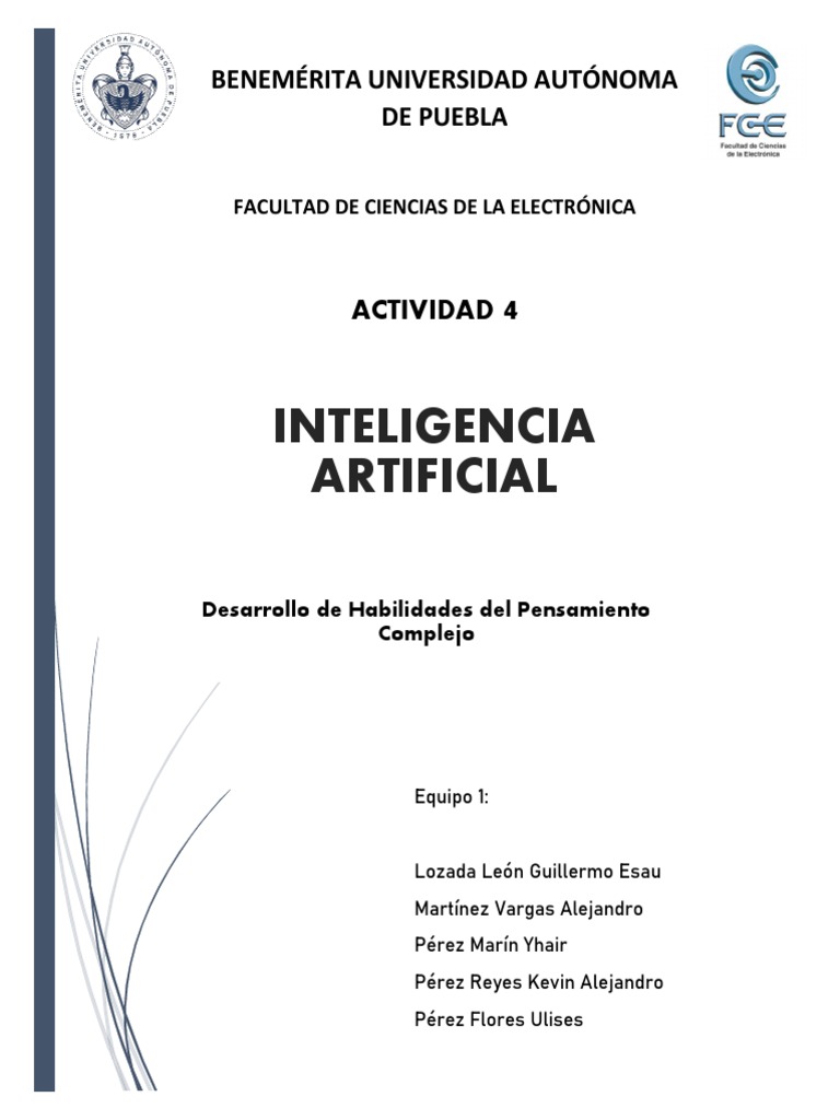 Actividad 4 Inteligencia Artificial | PDF | Inteligencia artificial | Inteligencia (IA) y semántica