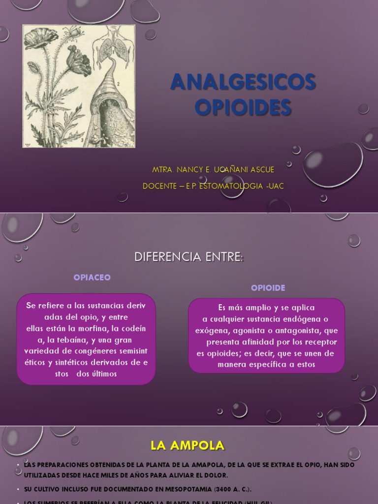 Analgesicos Opioides Pdf Opioide Naloxona
