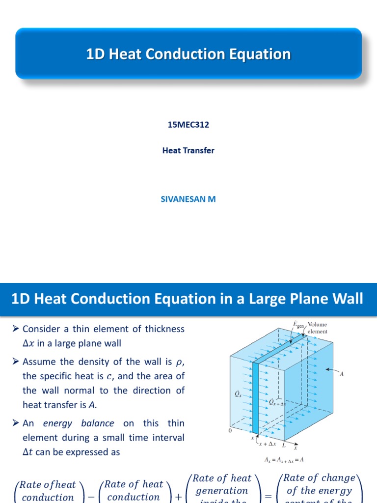 15MEC312 L5 1D Heat Conduction Equation | PDF | Thermal Conductivity ...