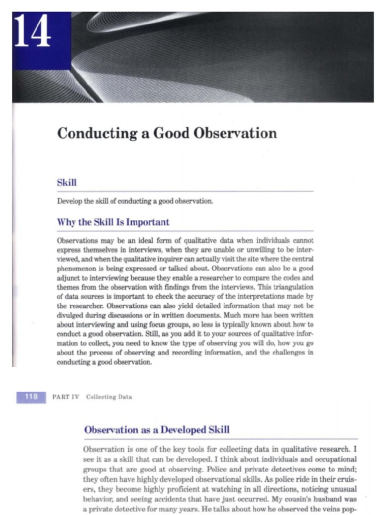 Creswell (2016) (Conducting A Good Observation) | PDF