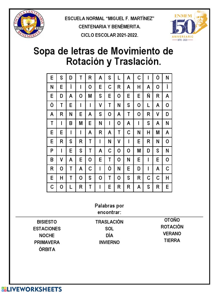 Sopa Dce Letra Rotacion y Traslación | PDF
