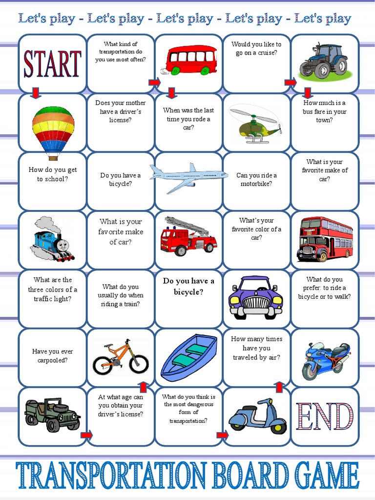 Transportation Board Game Fun Activities Games Games Icebreakers ...