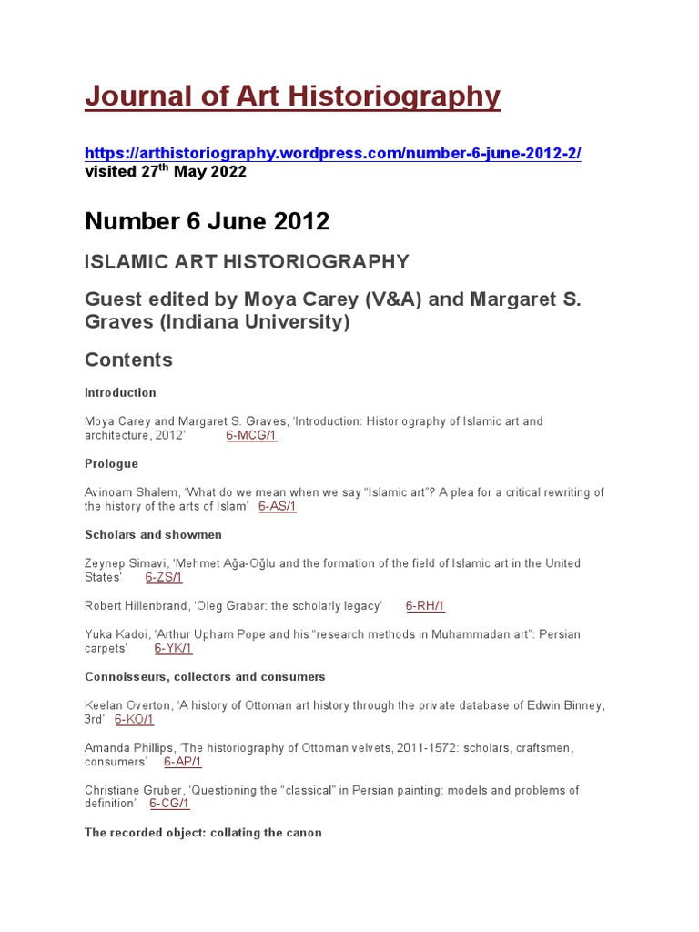 Islamic Art Historiography Insights | PDF | Historiography | Art History