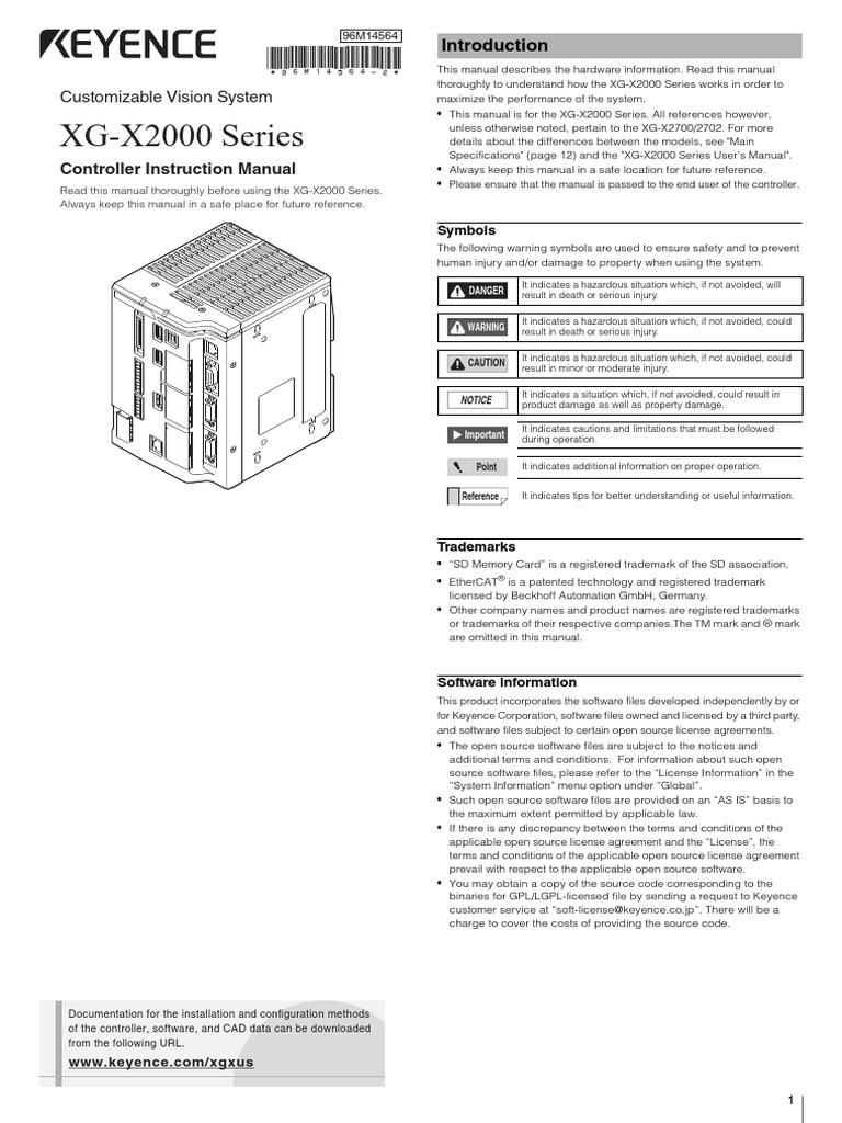 XG-X2000 Series: Controller Instruction Manual | PDF | Usb | Electrical ...