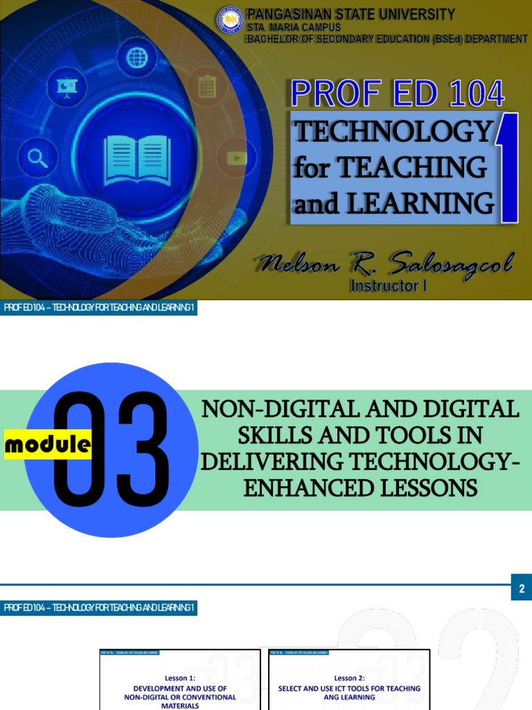 Prof Ed 104 M3 Non Digital and Digital Skills and Tools in Delivering TEL | PDF | Learning | Drawing