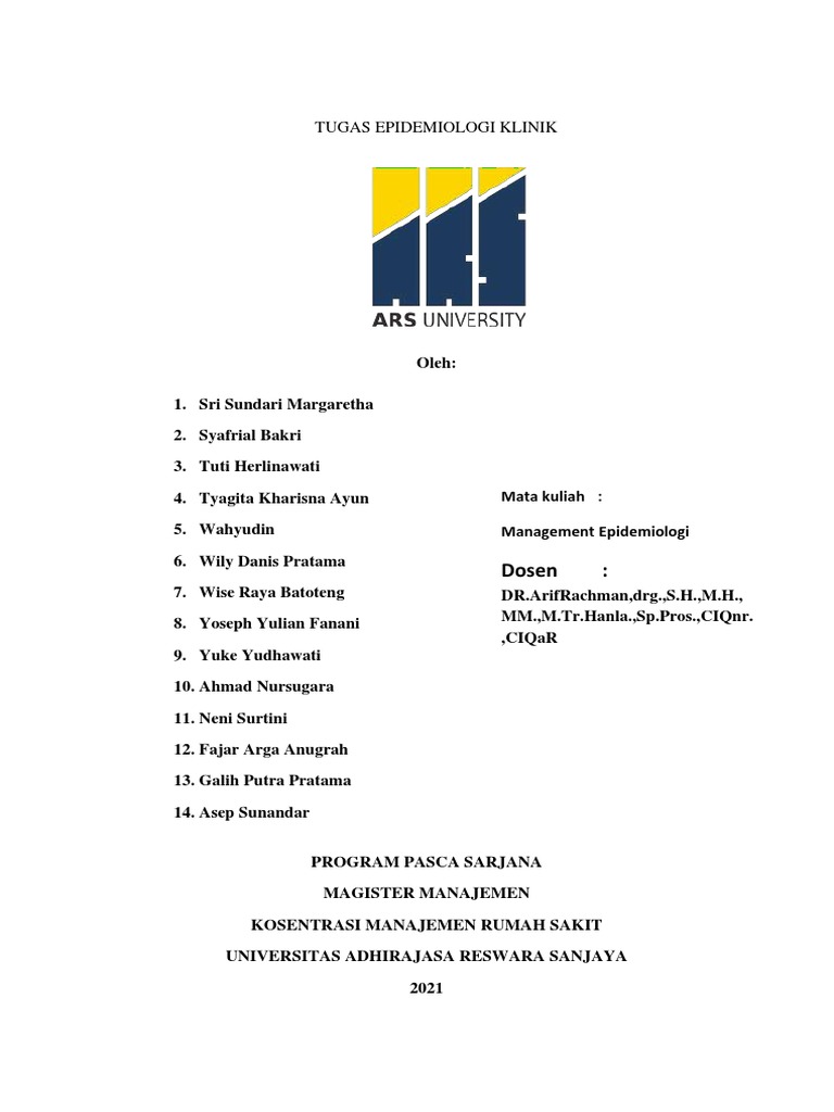 Epidemiologi KLINIK KEL.3 ARS | PDF