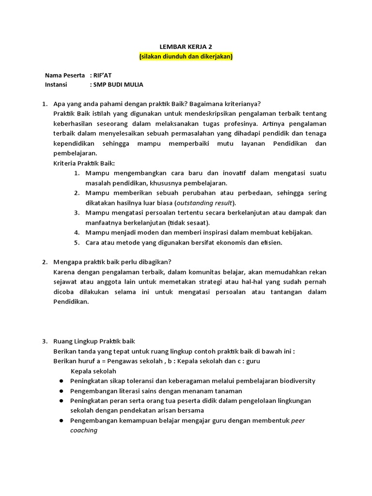 4.lembar Kerja 2 Rif'at | PDF