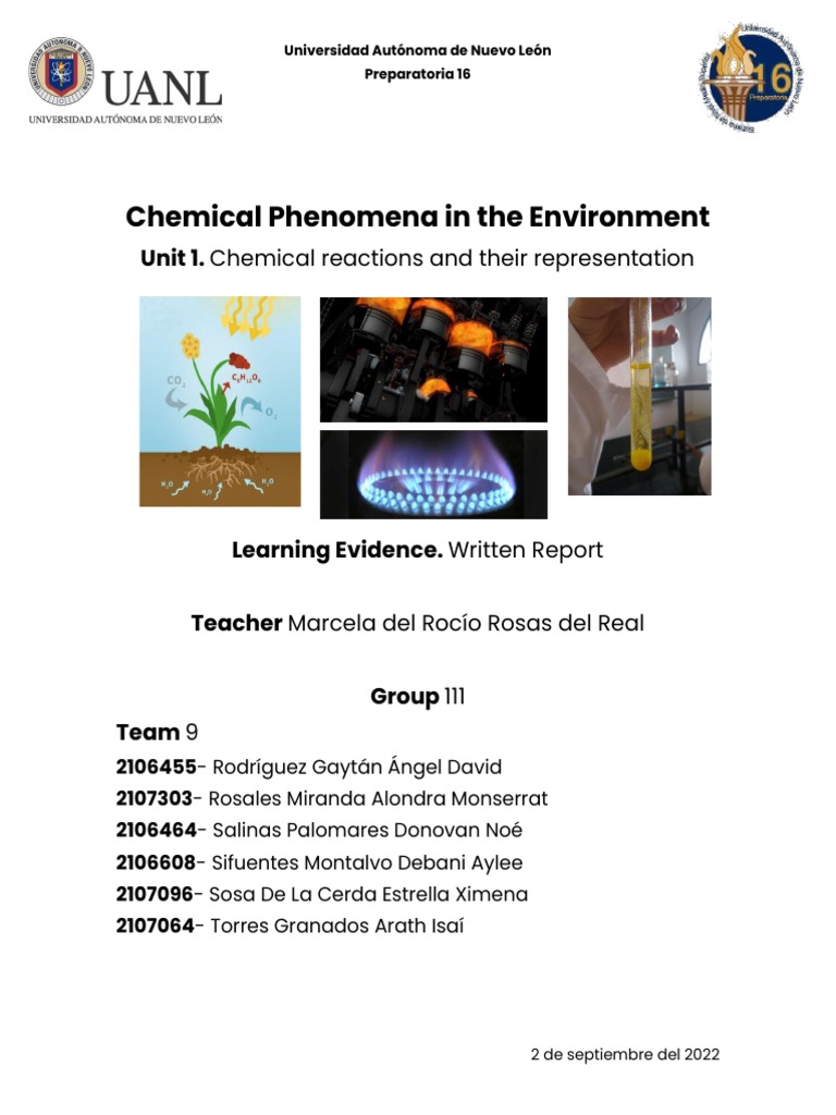 Equipo9 Ev1 Fqe | PDF | Chemical Reactions | Photosynthesis