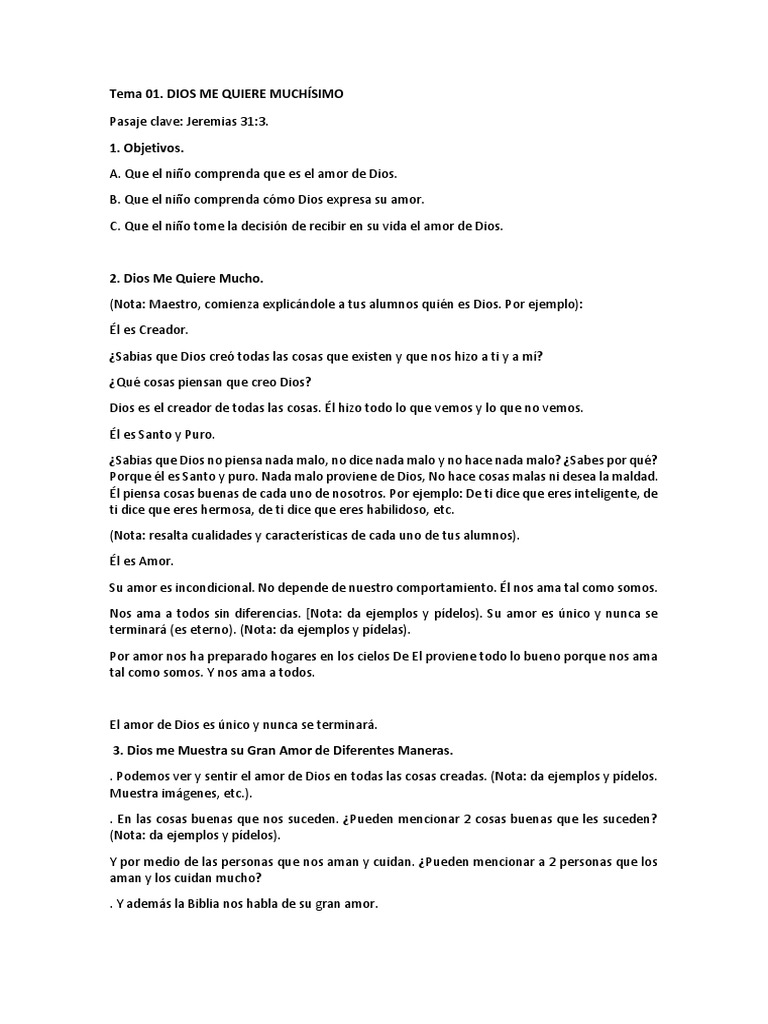 Bosquejo para Escuela Dominical | PDF