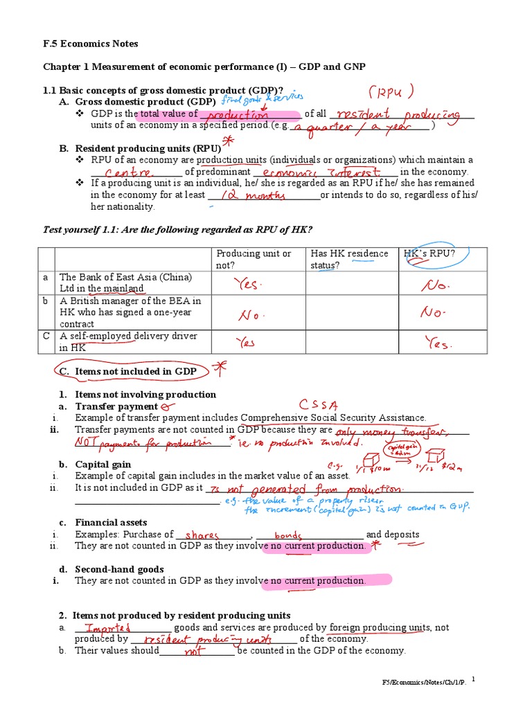 Econ F.5 Ch1 GDP | PDF | Gross Domestic Product | Value Added