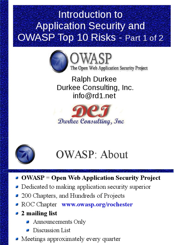 Durkee OWASP Top 10 2016 11 v11 | PDF | Transport Layer Security | Http ...