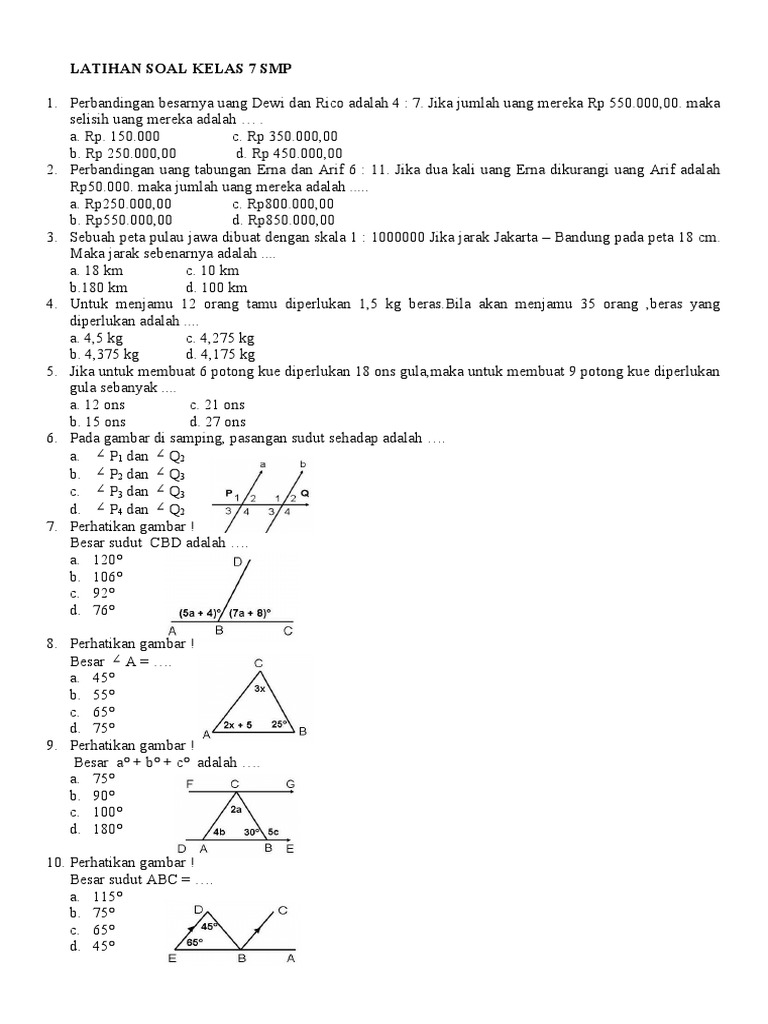 Latihan Soal Kelas 7 SMP SMT 2 | PDF