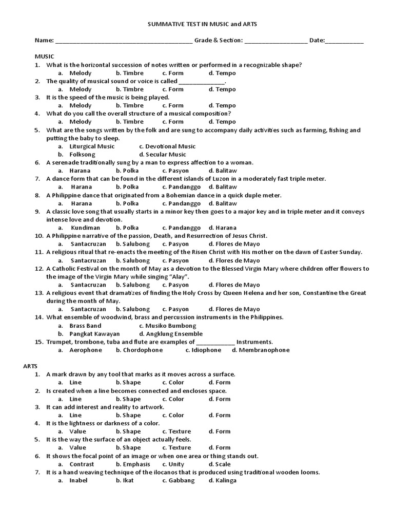Summative Ma | PDF | Performing Arts