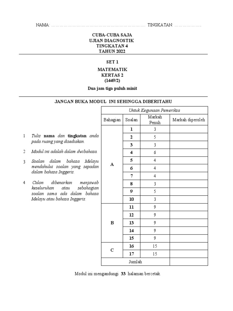 Ujian Diagnostik Pdf