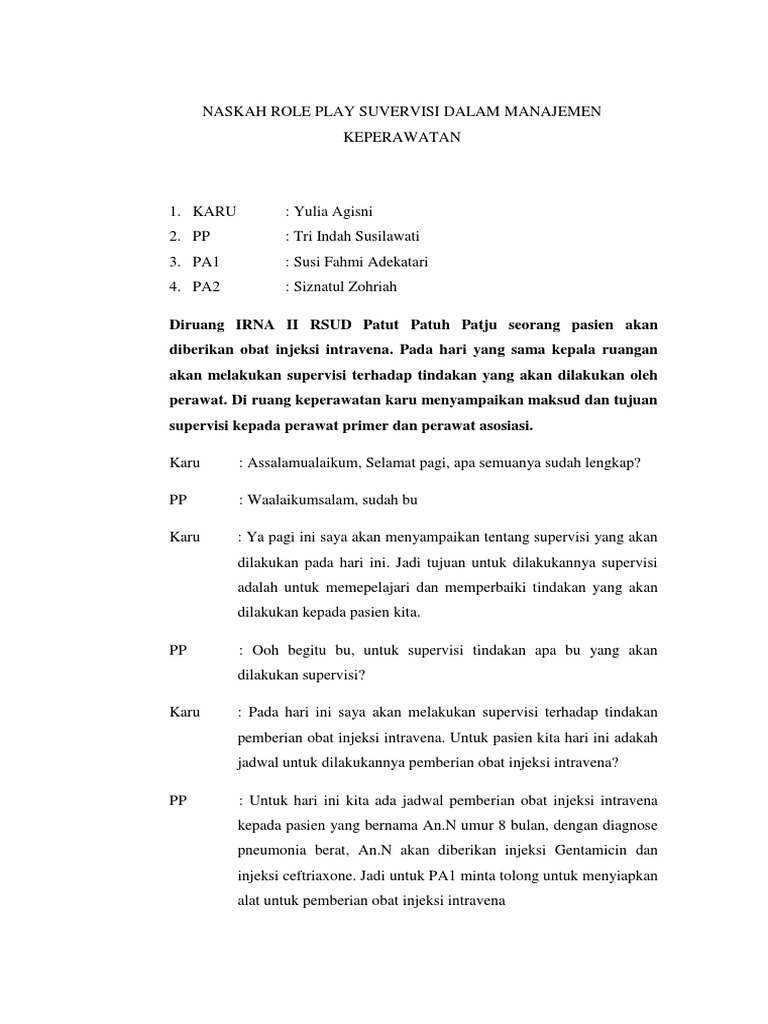 Role Play Supervisi | PDF | Kesehatan Holistik