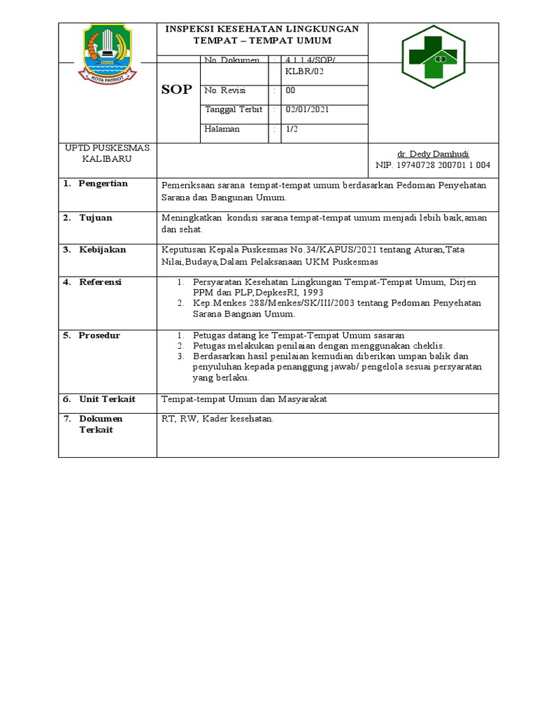 SOP IKL Tempat-Tempat Umum (SN) | PDF