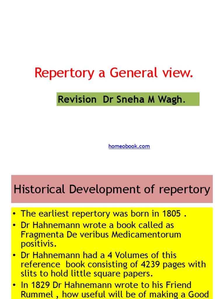 Repertory A General View | PDF | Homeopathy | Medicine