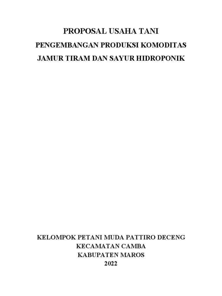 Proposal Usaha Tani | PDF