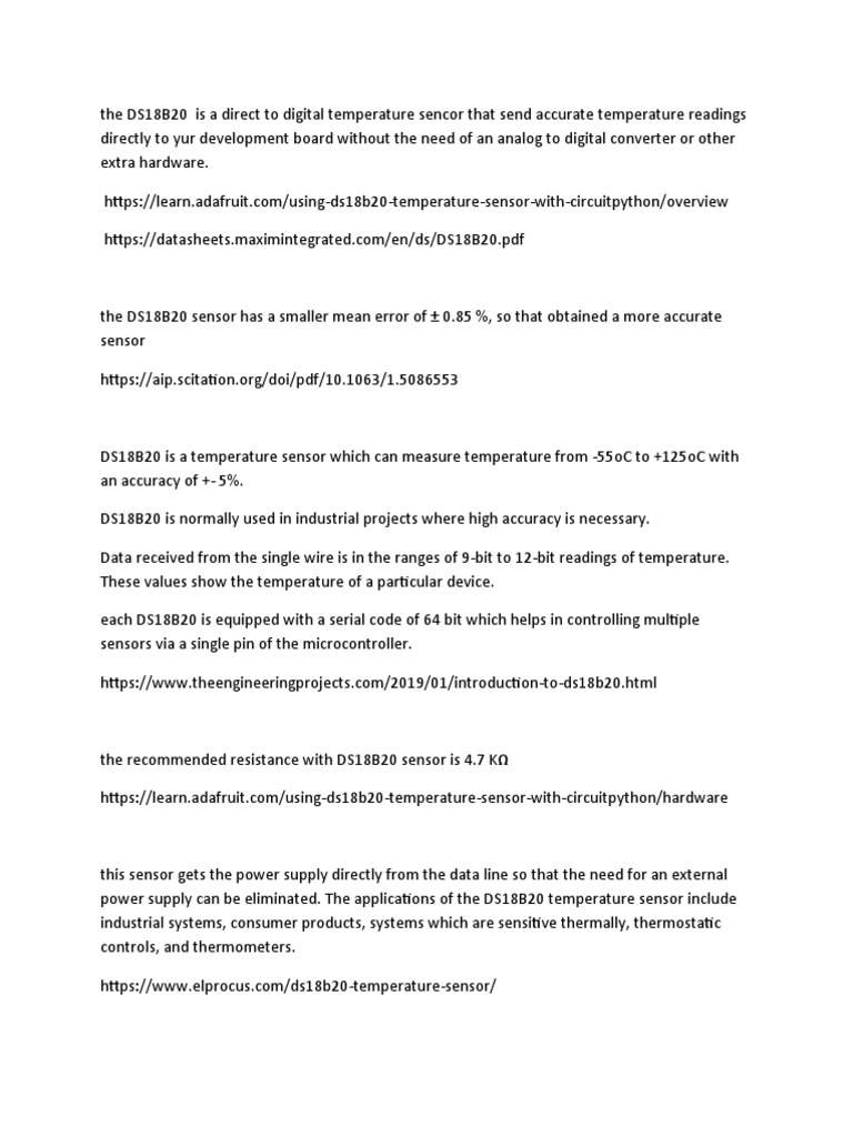 DS18B20 | PDF | Sensor | Thermometer